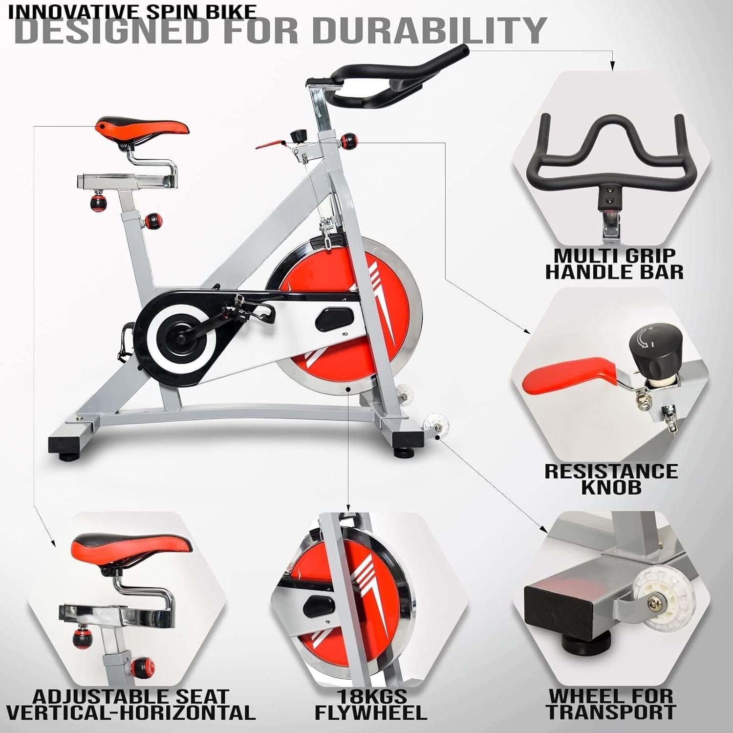 Miracle Commercial Spin Bike | 18kg Flywheel